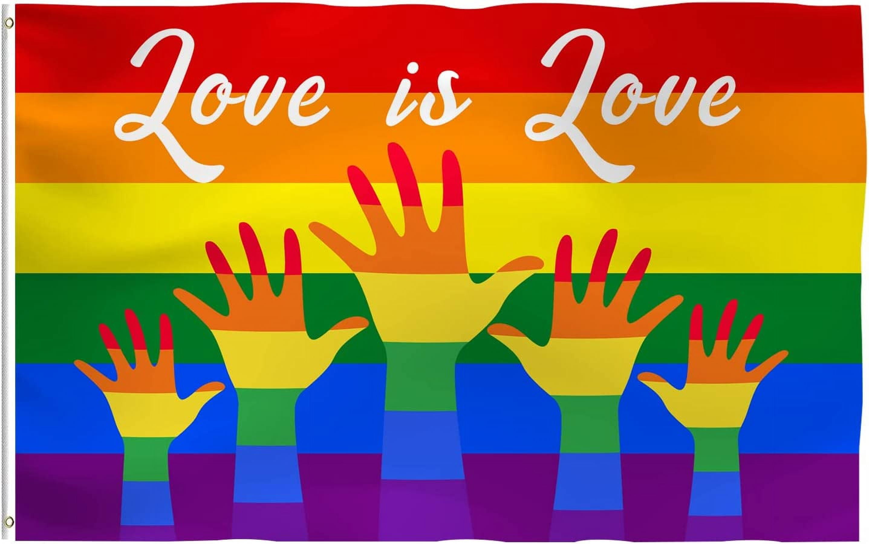 Rainbow Pride Flag Banner LGBT Love is Love Flags Gay Pride Lesbian ...
