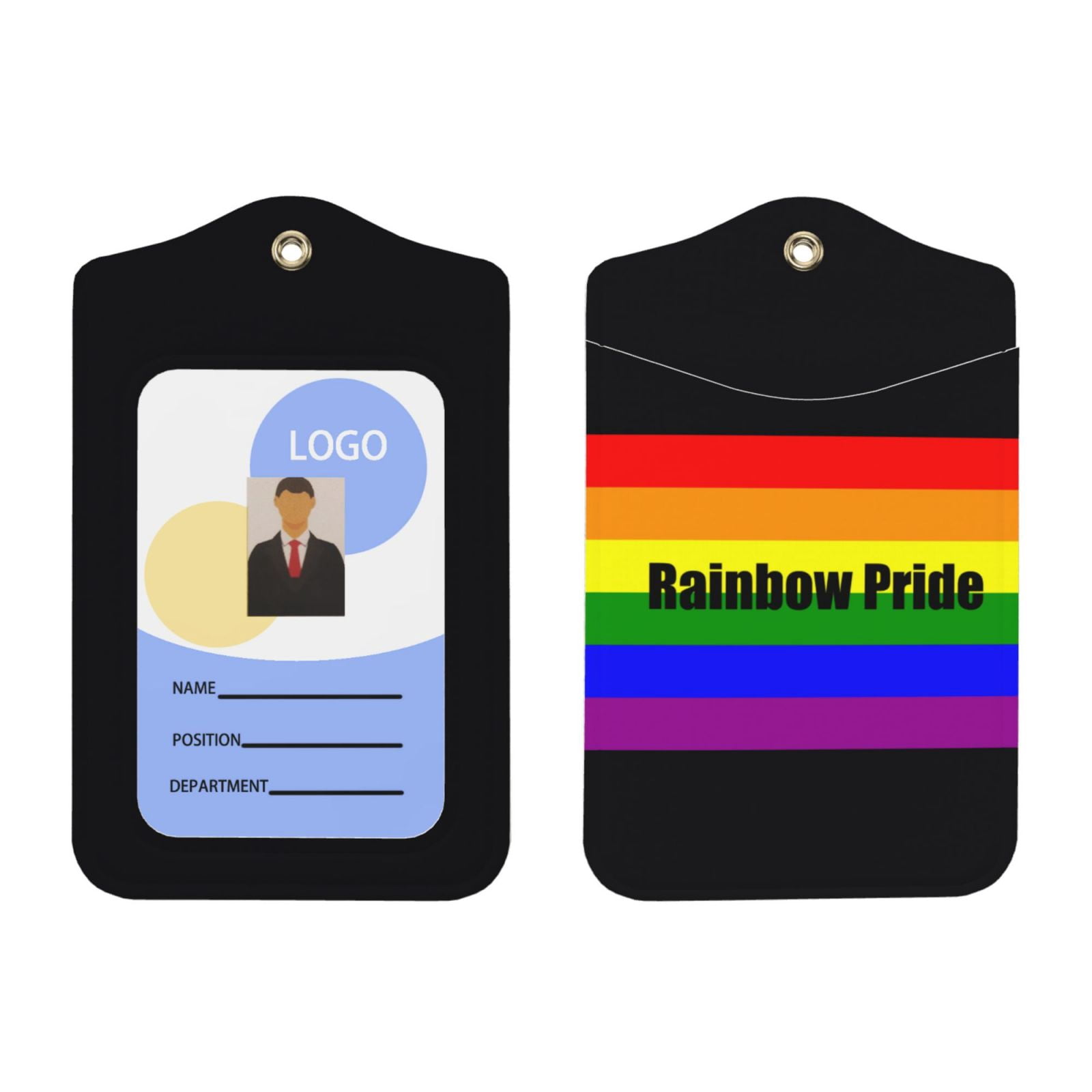 Rainbow Pride Flag Id Card Badge Leather Holder Case Protector For Key ...