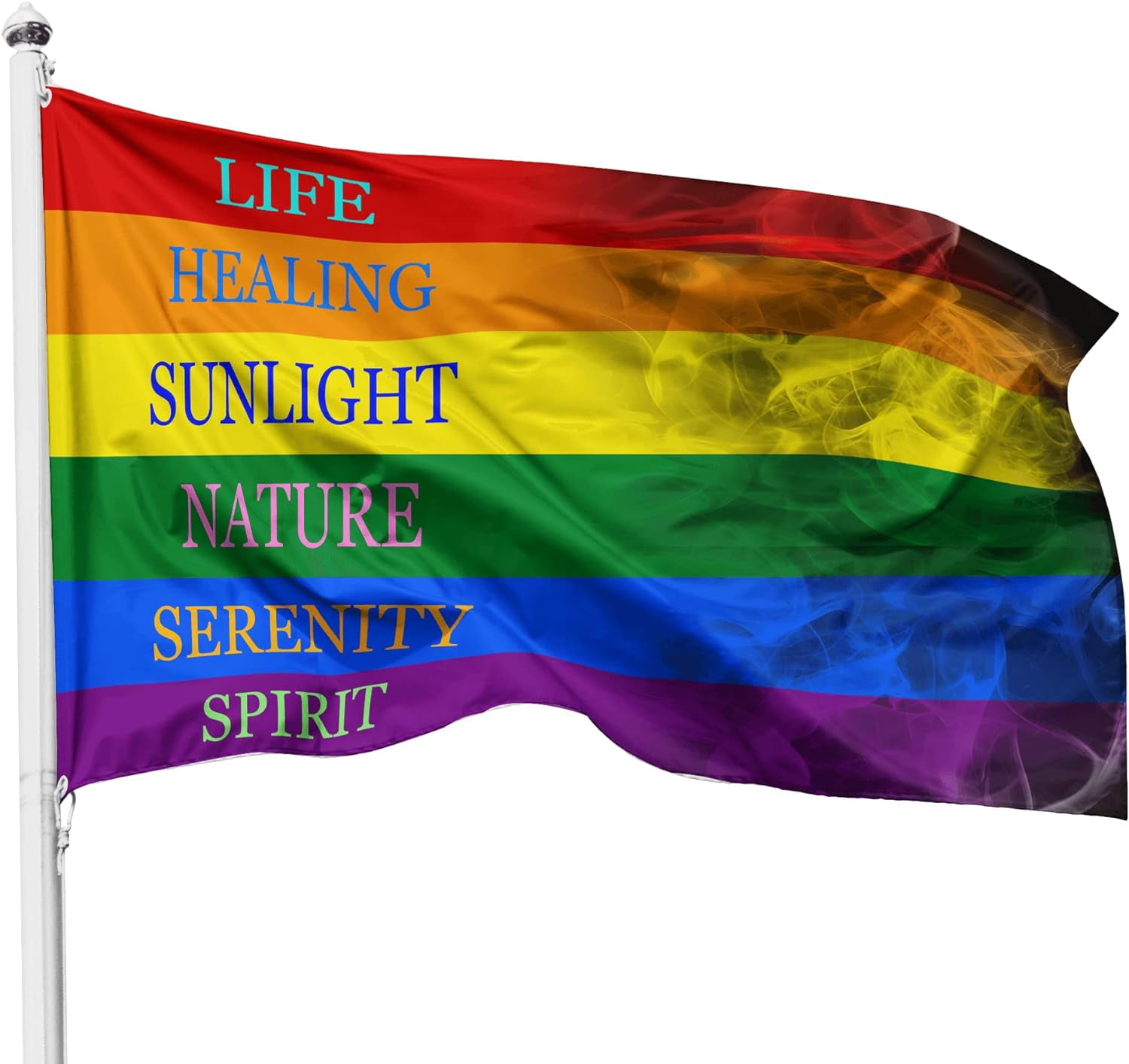 Rainbow Pride Flag LGBT Flag - 2 Grommets Outdoor Indoor Flags ...