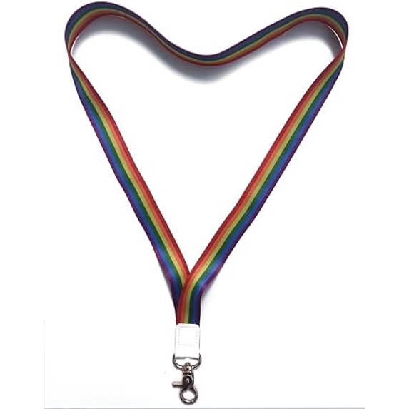 Rainbow Pride Flag Lanyard with Key Chain – LGBTQ Progress Pride Badge ...