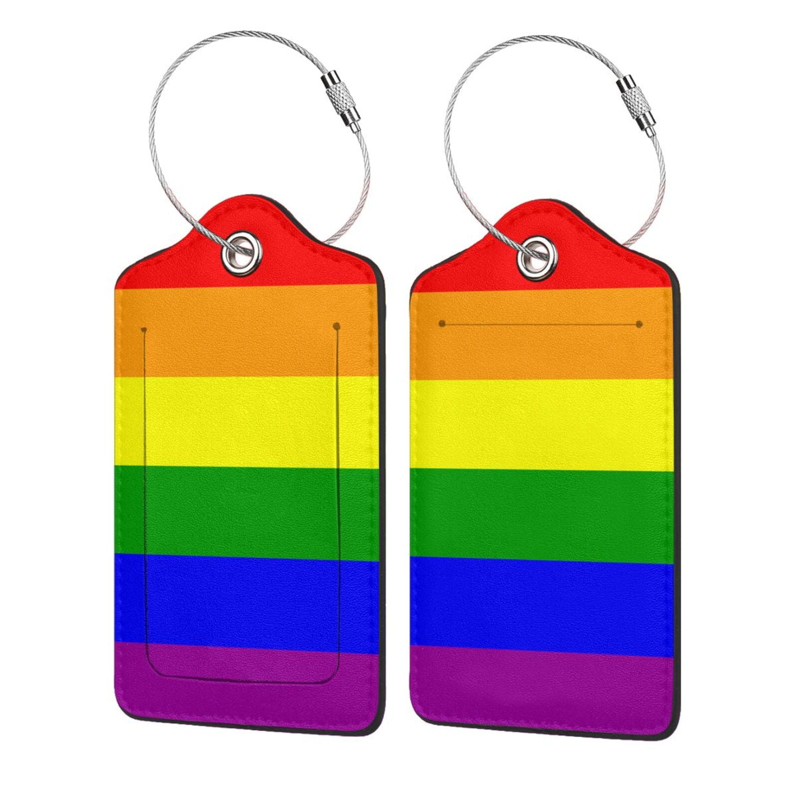 Rainbow Pride Flag Luggage Tags for Suitcase PU Privacy Cover ID Label ...