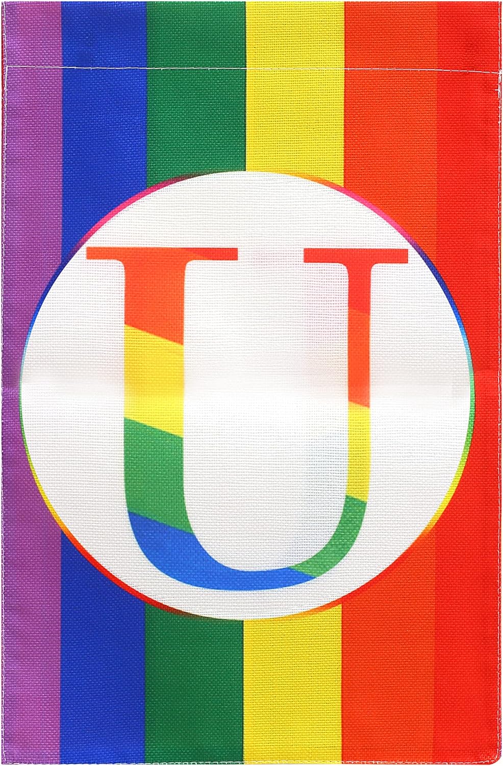 Rainbow Pride Flag Rainbow Monogram Letter U Welcome Garden Flags Gay ...