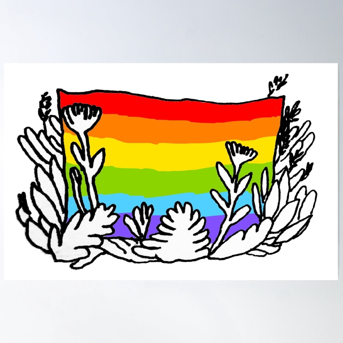 Rainbow Pride Flag Poster Wall Art, Modern Wall Decor For Living Room ...
