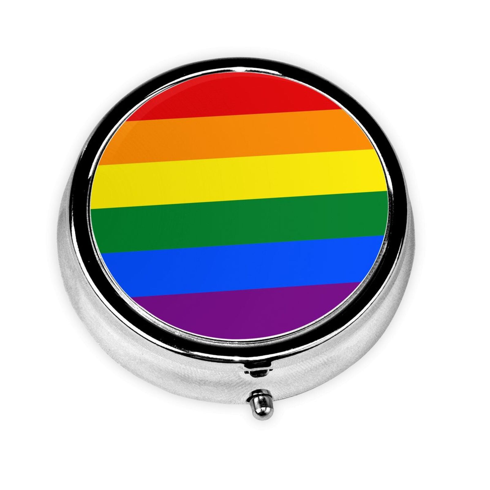 Rainbow Pride Flag Round Pill Box Small Pill Case For Purse Pocket ...