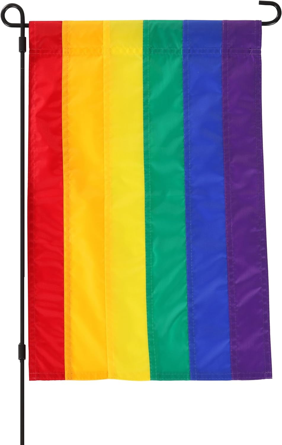 Rainbow Pride Garden Flag 12 x 18 Inch Outdoor, 6 Color Sewn Stripes ...