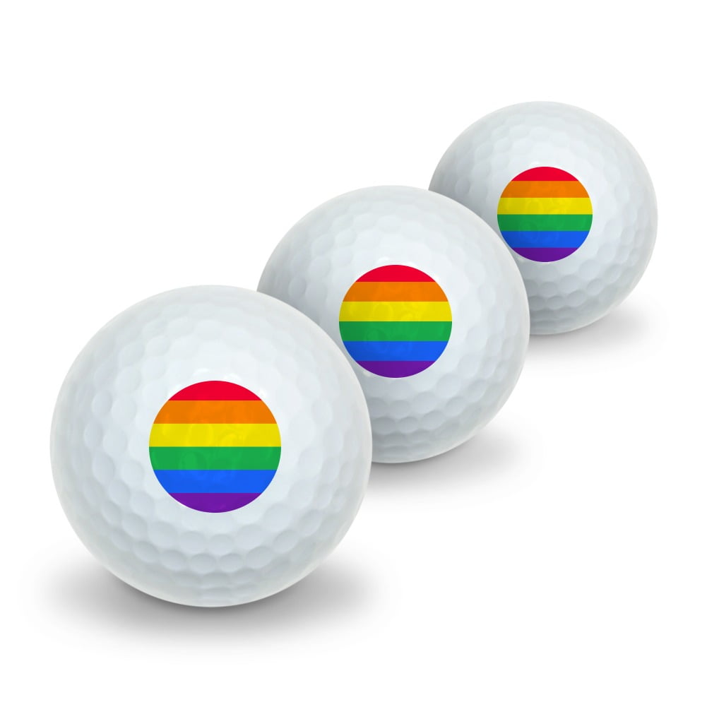 Rainbow Pride Gay Lesbian Contemporary Novelty Golf Balls 3 Pack ...