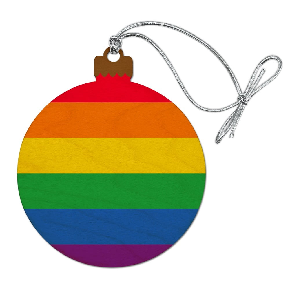 Rainbow Pride Gay Lesbian Contemporary Wood Christmas Tree Holiday ...