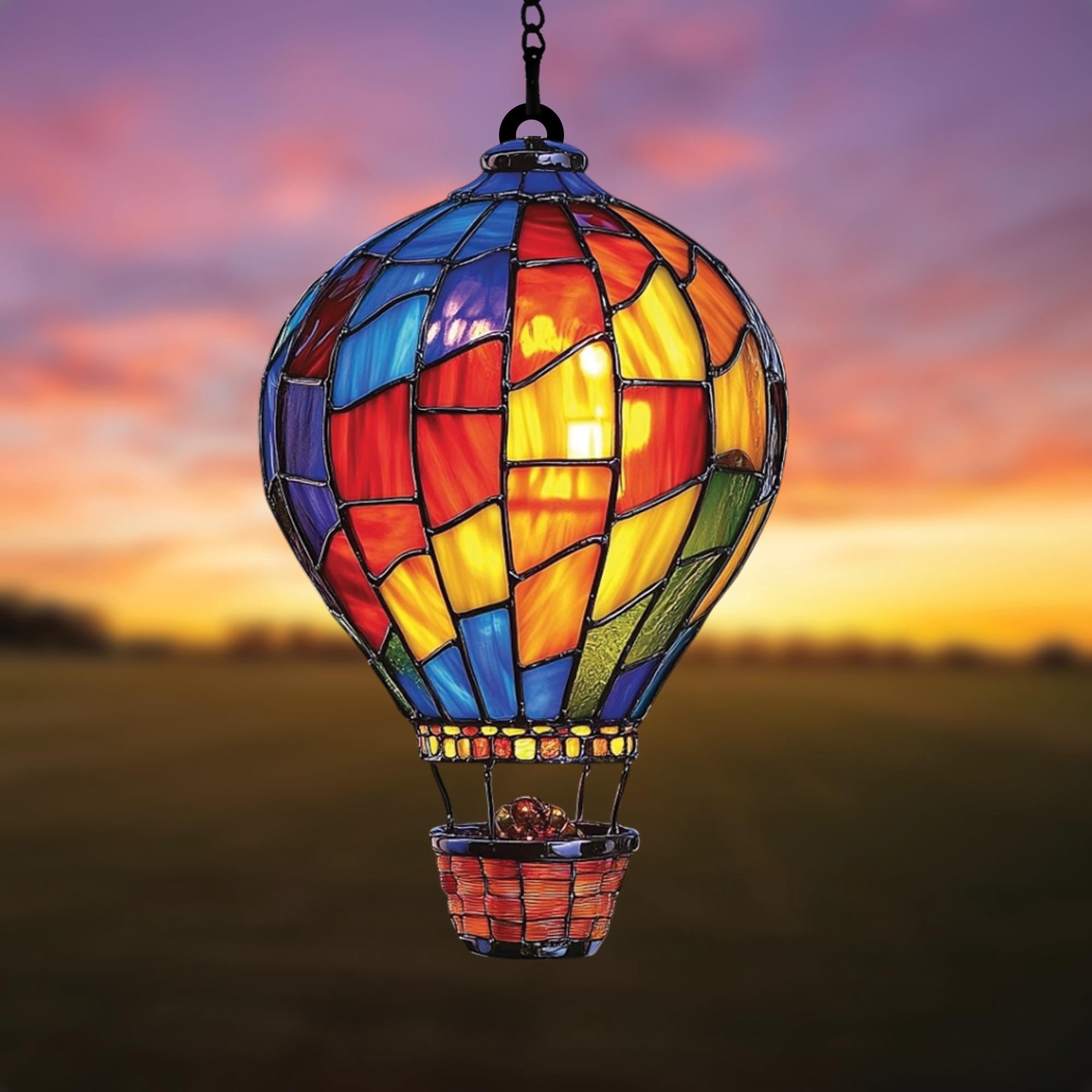Rainbow Pride Hot Air Balloon Faux Wavy Acrylic Suncatcher, LGBTQ Wavy ...