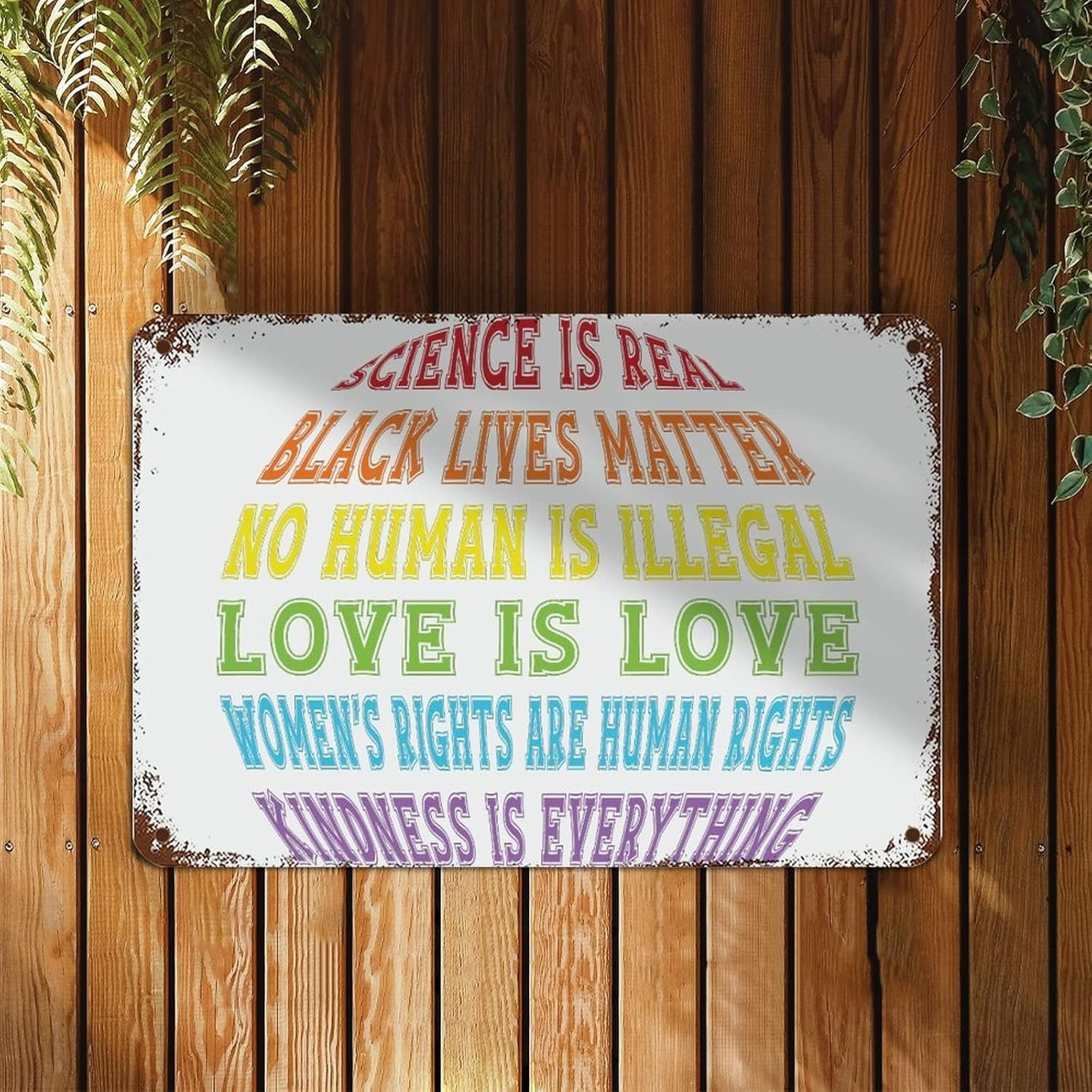 Rainbow Pride Lesbian Gay LGBTQ Aluminum Metal Sign Love is Love Metal ...