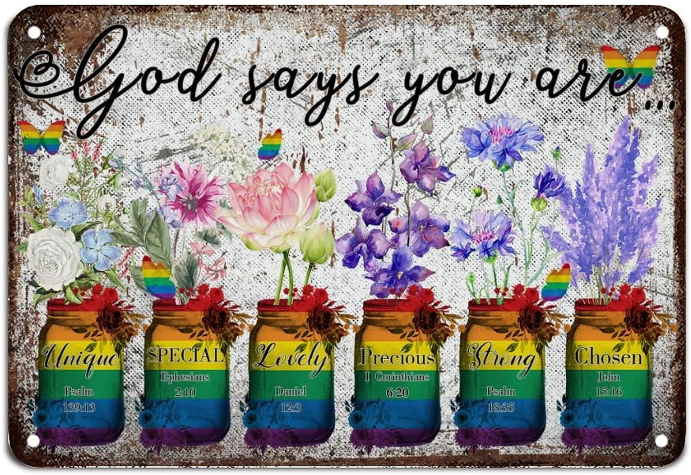 Rainbow Pride Lesbian Gay LGBTQ Signs God Says You are Bible Verse ...