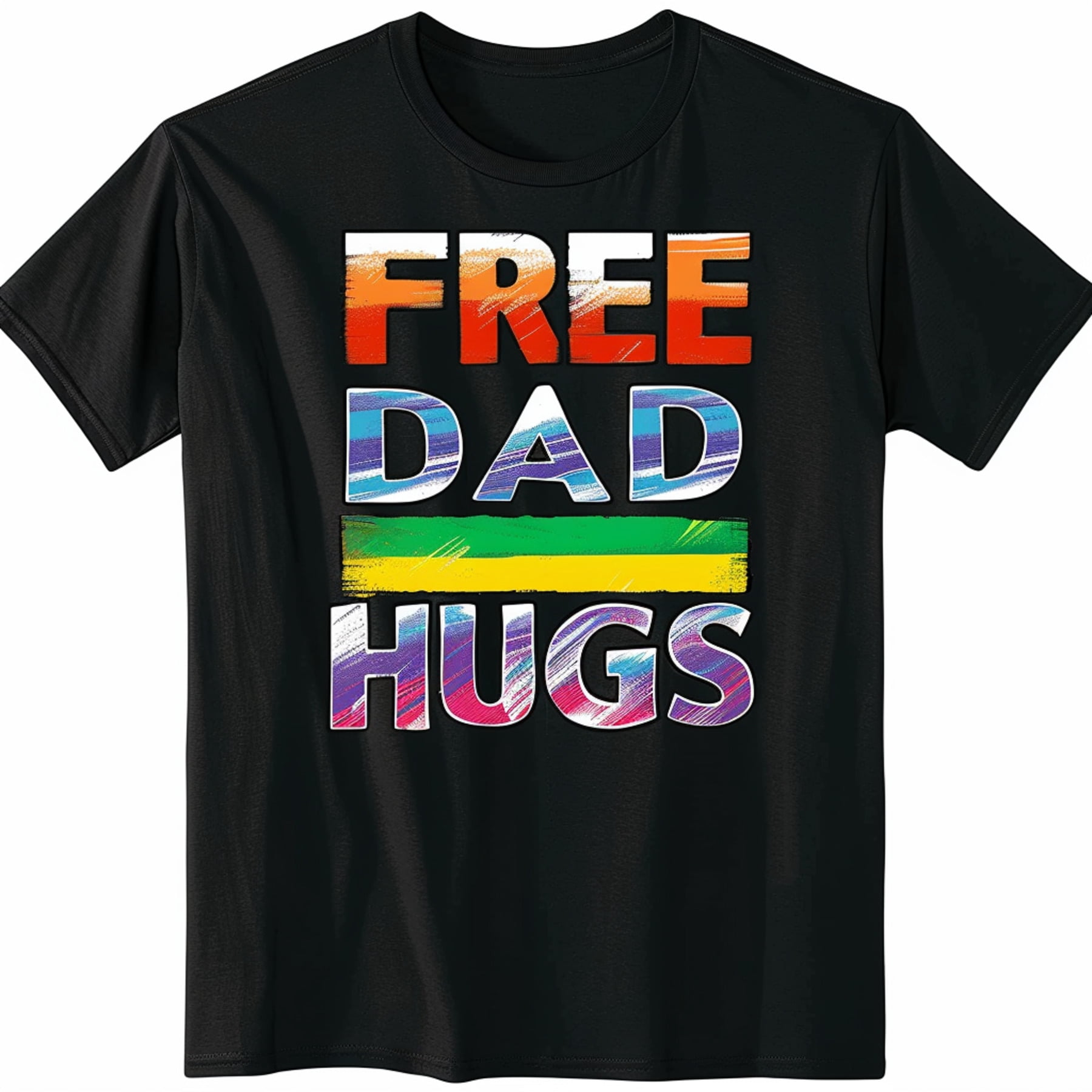 Rainbow Pride Men's Tee Celebrate Love with Colorful Dad Hugs Shirt ...