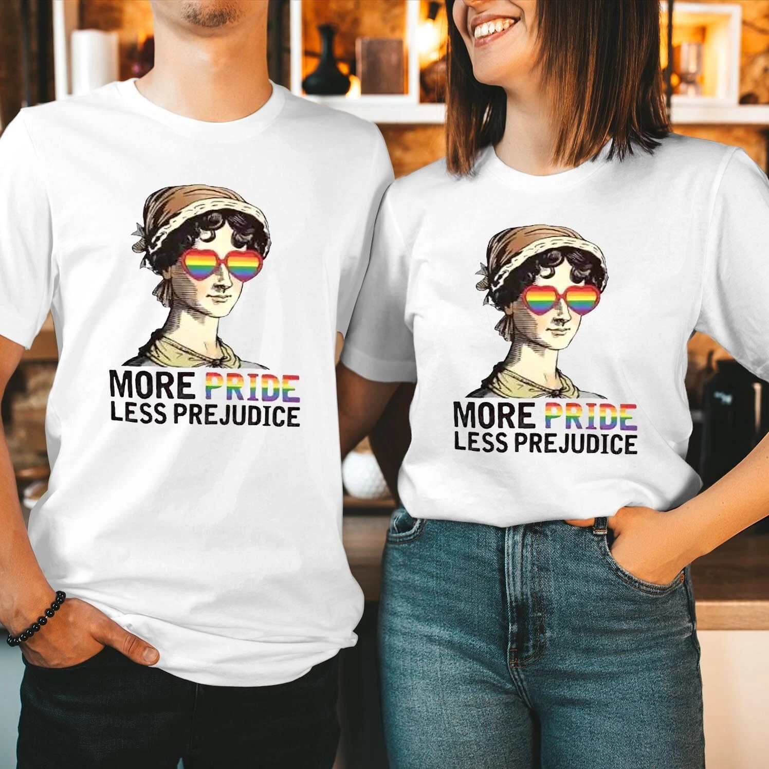 Rainbow Pride & Prejudice Love Heart Gay Month LGBTQ Trans Gift ...