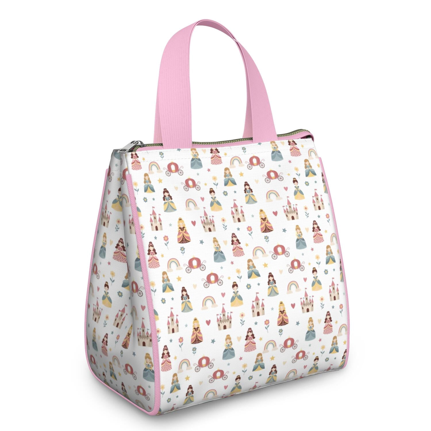 Rainbow Princess Carriage Pattern Insulated Lunch Bag for Women ...