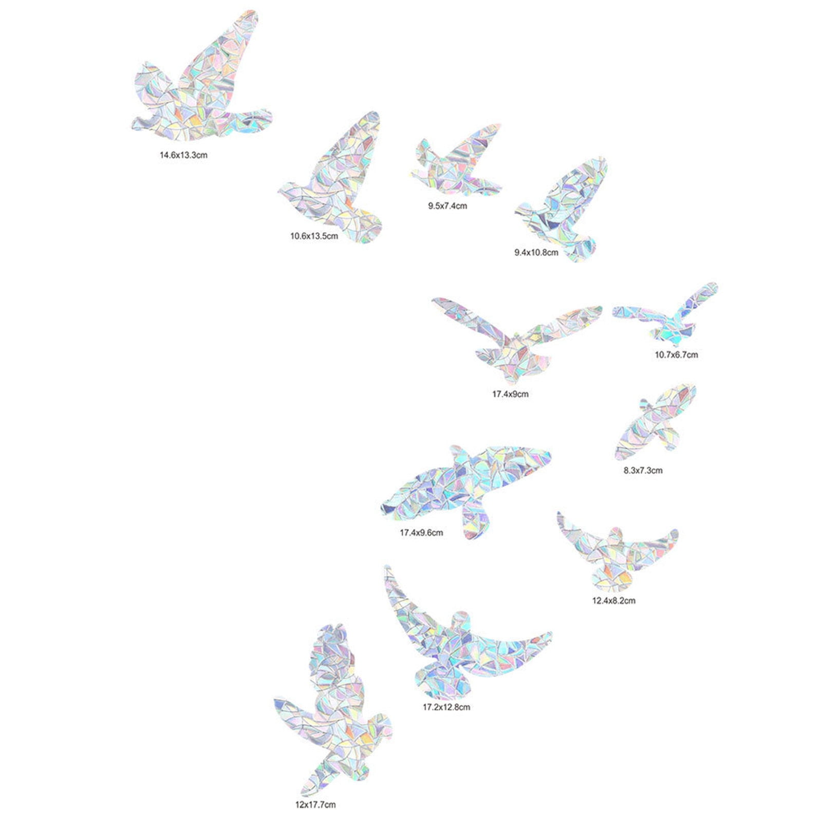 Rainbow Prism Bird Shape Static Cling Window Film Removable Decal for ...