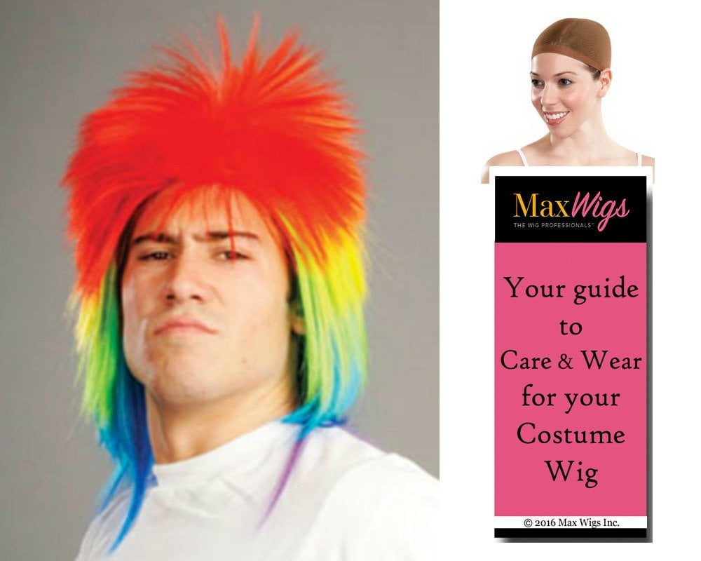 Rainbow Punk Rocker - Enigma Wigs Clown Parade Mardi Gras Spiky Cosplay ...