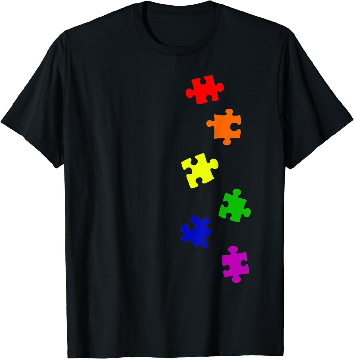 Rainbow Puzzle Pieces T-Shirt - Walmart.com