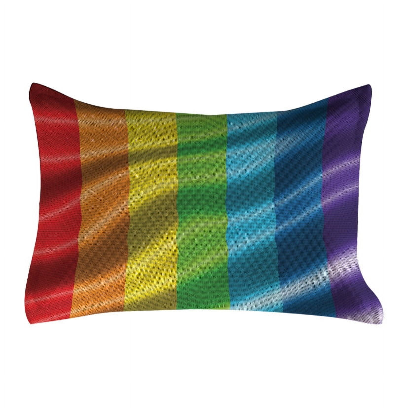 Rainbow Quilted Pillowcover, Pride Flag Inspired Design with Vivid ...