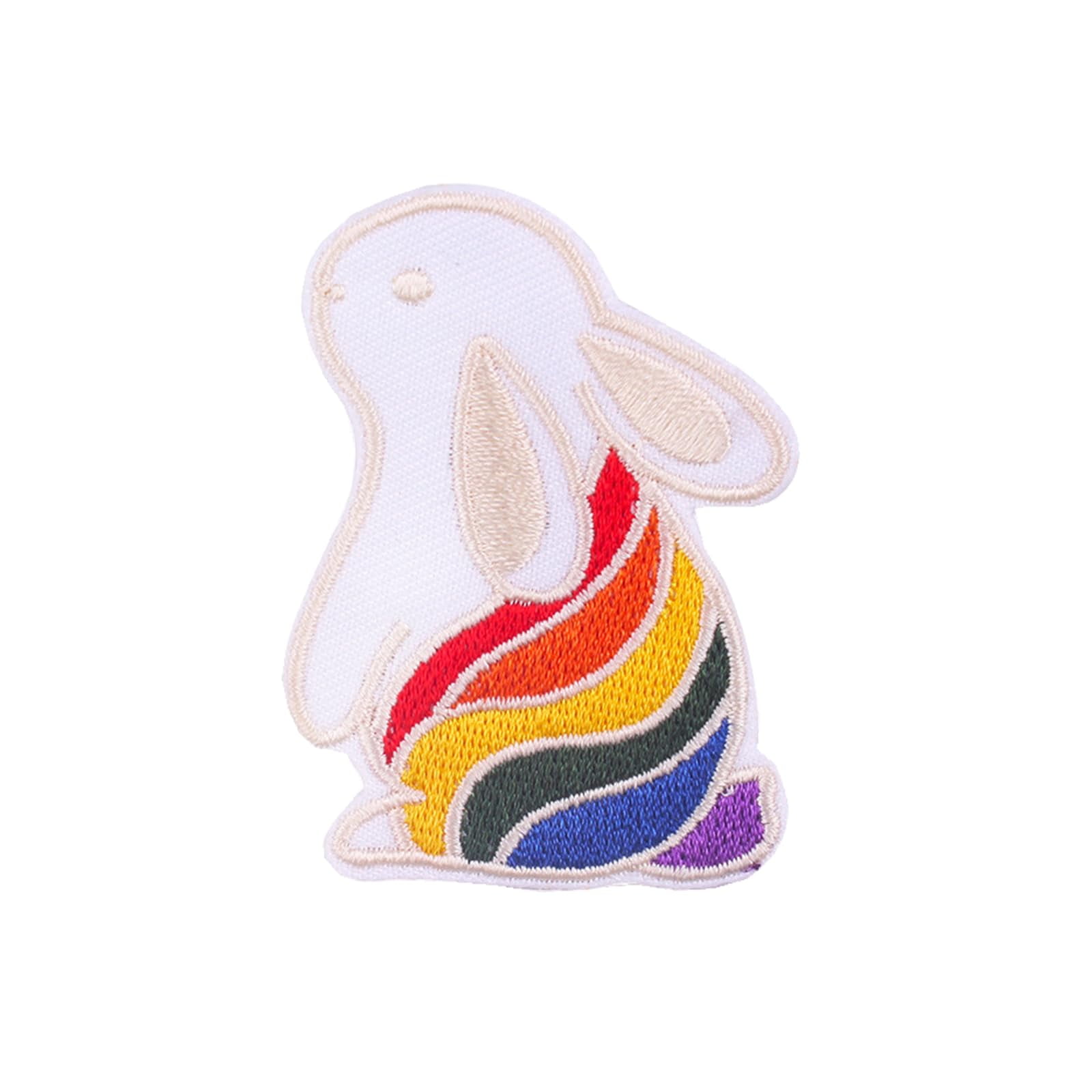 Rainbow Rabbit Iron on Patch Applique,Cute Cartoon Animal Logo Patches ...