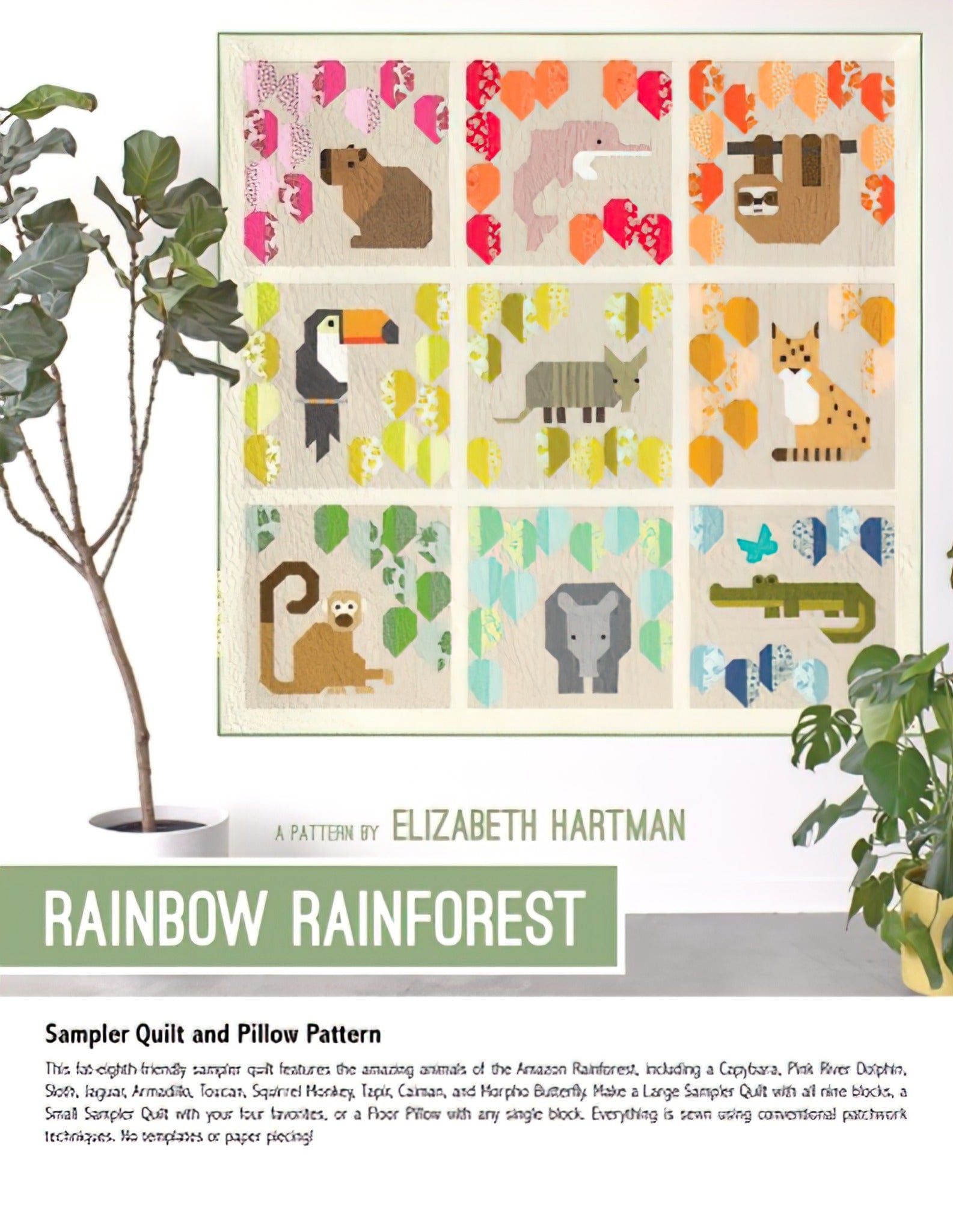 Rainbow Rainforest Quilt Pattern by Elizabeth Hartman - Walmart.com