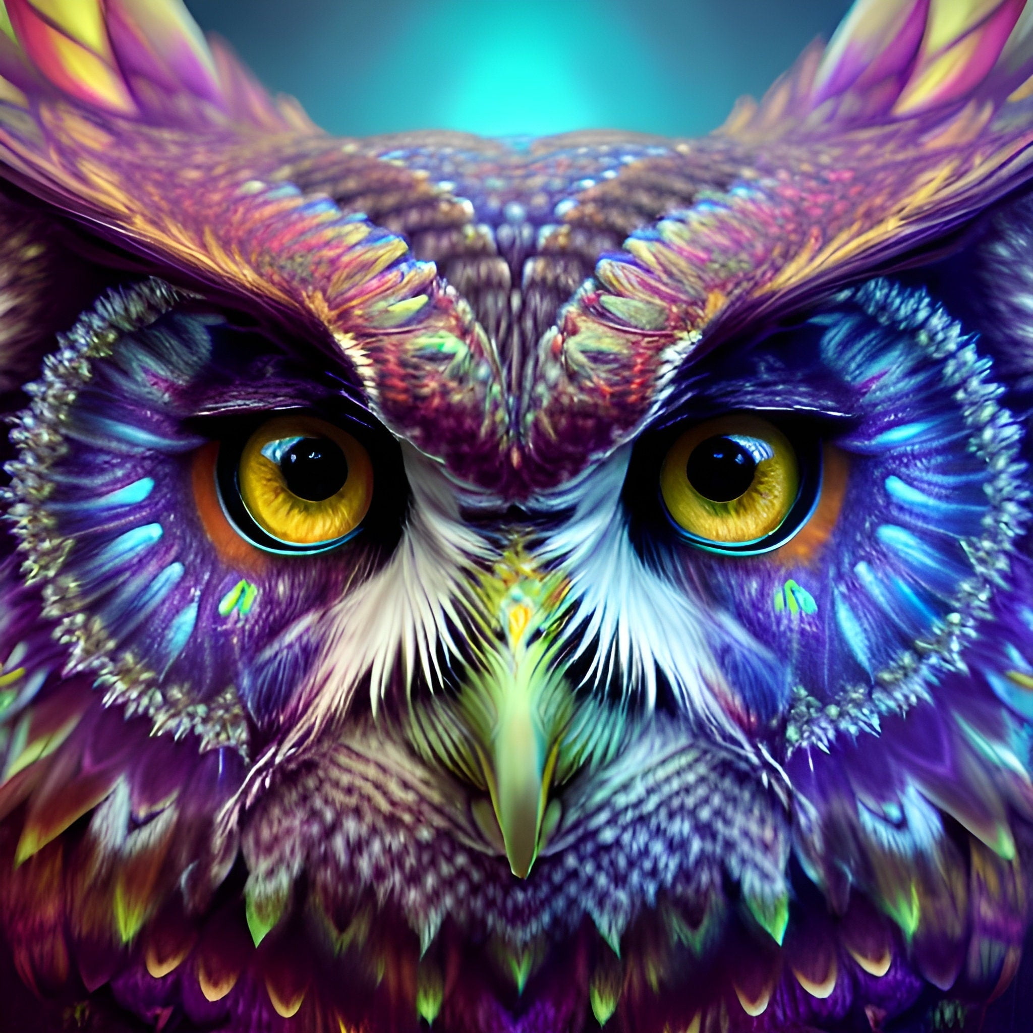 Rainbow Raptors of the Night - Canvas Wall Art - Walmart.com