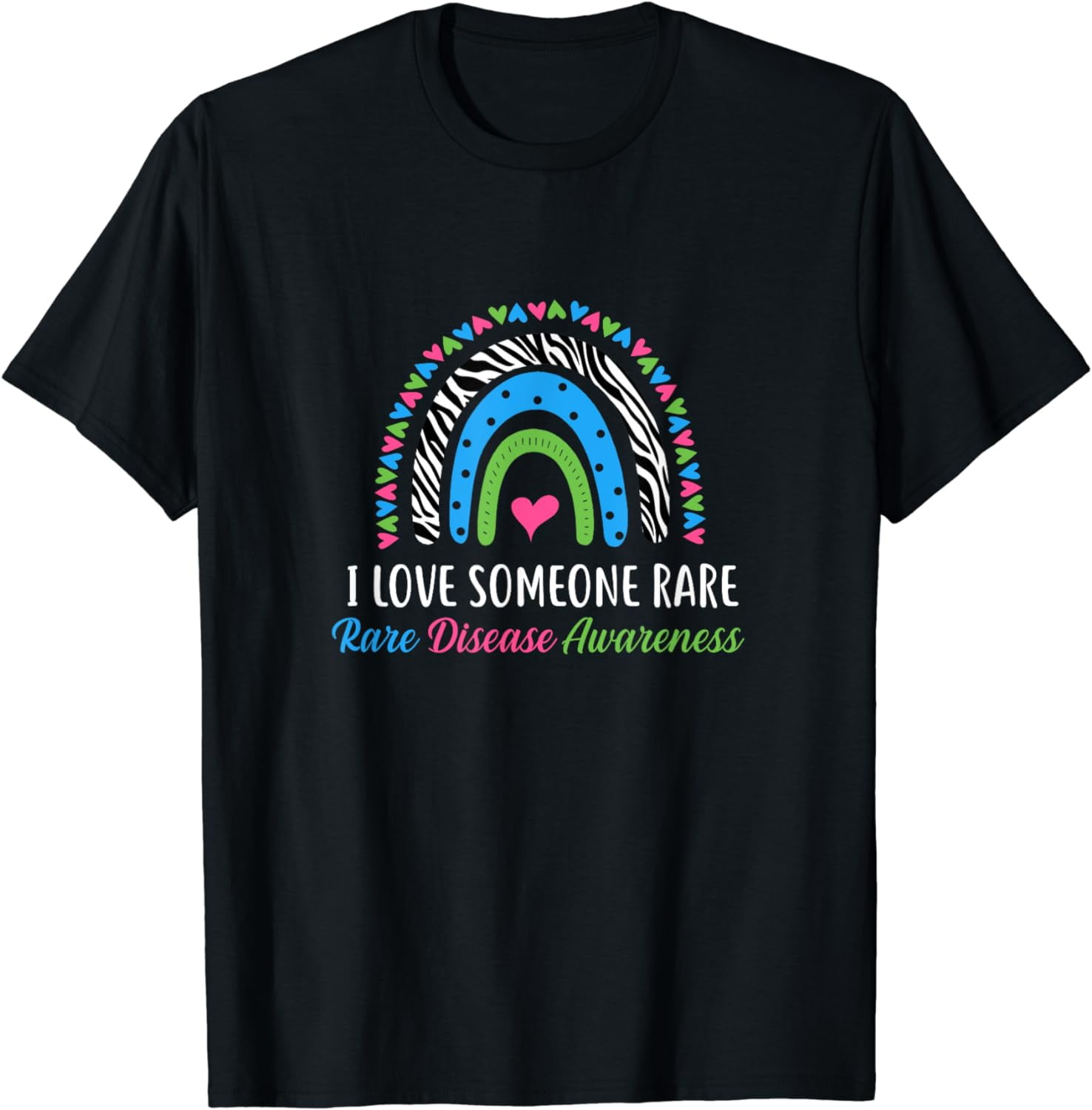 Rainbow Rare Disease Awareness I Love Someone Rare Ribbon T-Shirt ...