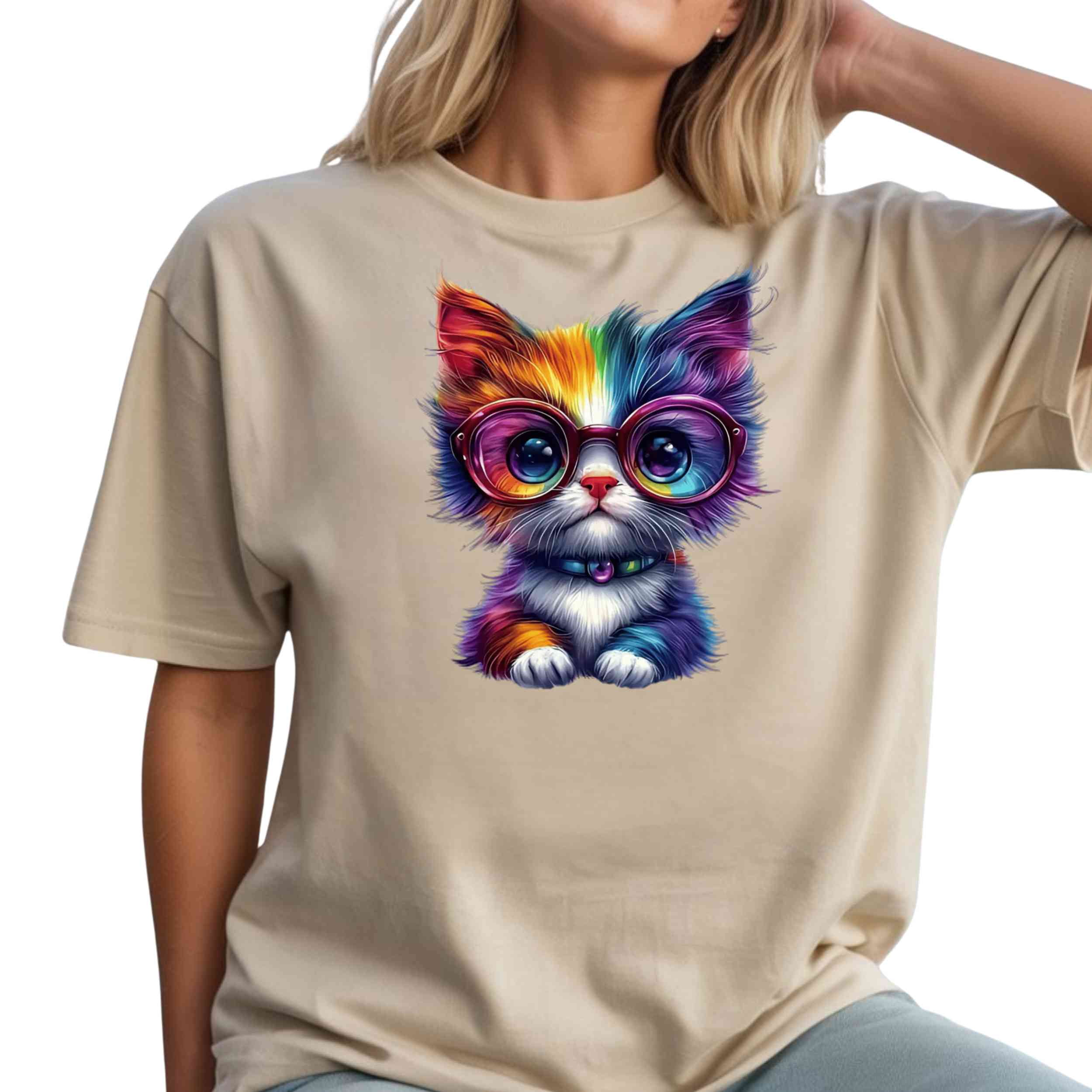 Rainbow Rebel Kitten Iron-On Heat Transfers 3-Pack, Ready to Press ...