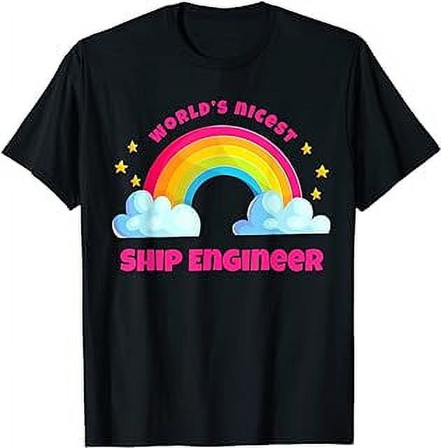 Rainbow Retro Funny World's Nicest Ship Engineer T-Shirt - Walmart.com