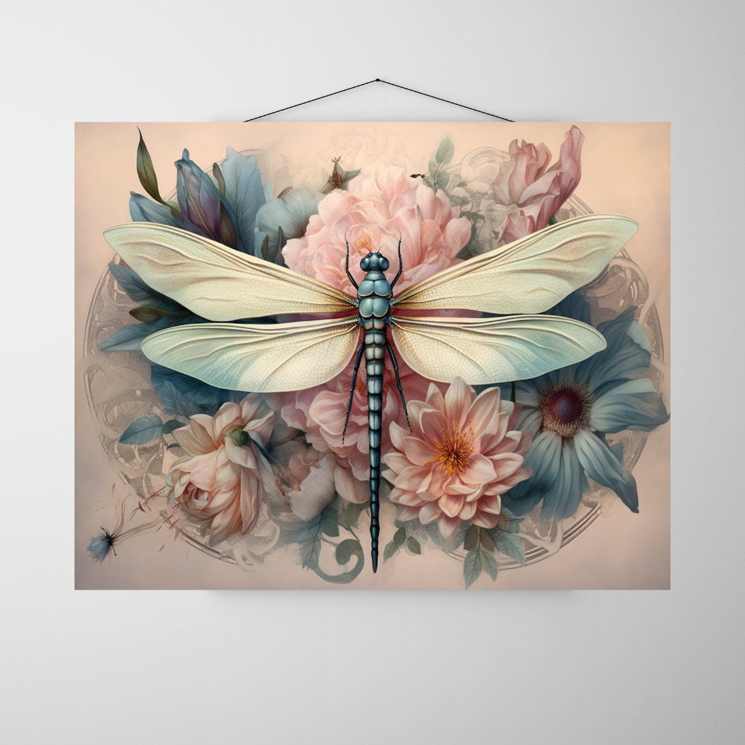 Rainbow Rhythms - Dragon Fly Canvas Wall Art - Walmart.com