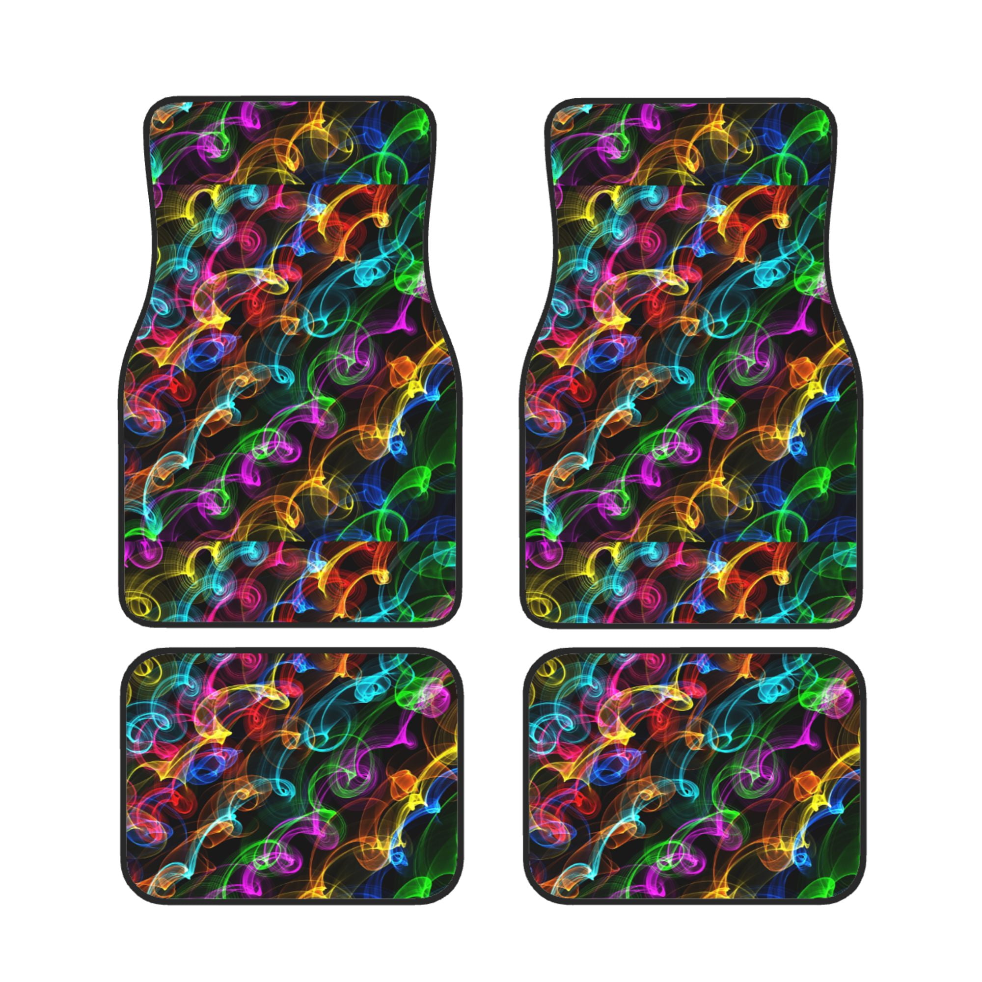 Rainbow-Ribbon-Swirls-ewi Universal Fit Carpet Floor Mats For Car Suv ...