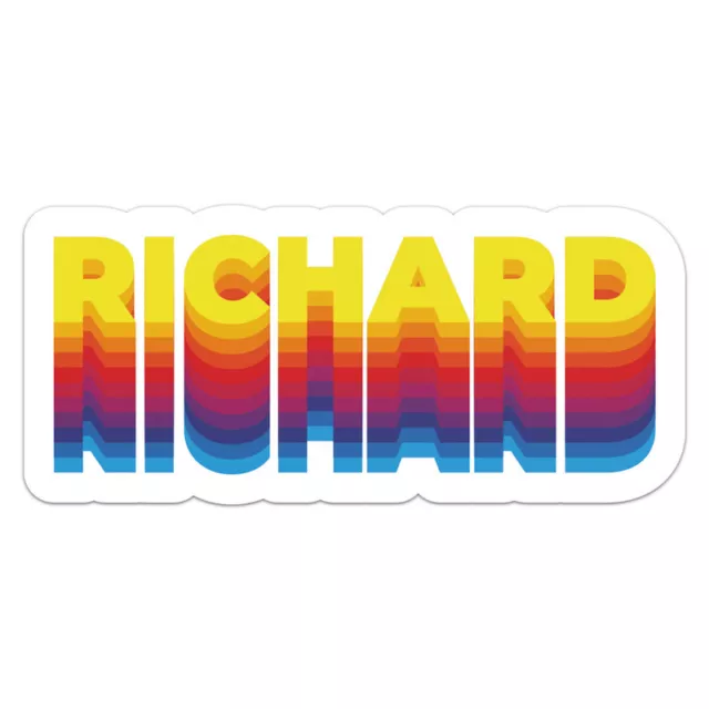 Rainbow Richard Name Sticker Phone Decal Water Bottle Stickers Car ...