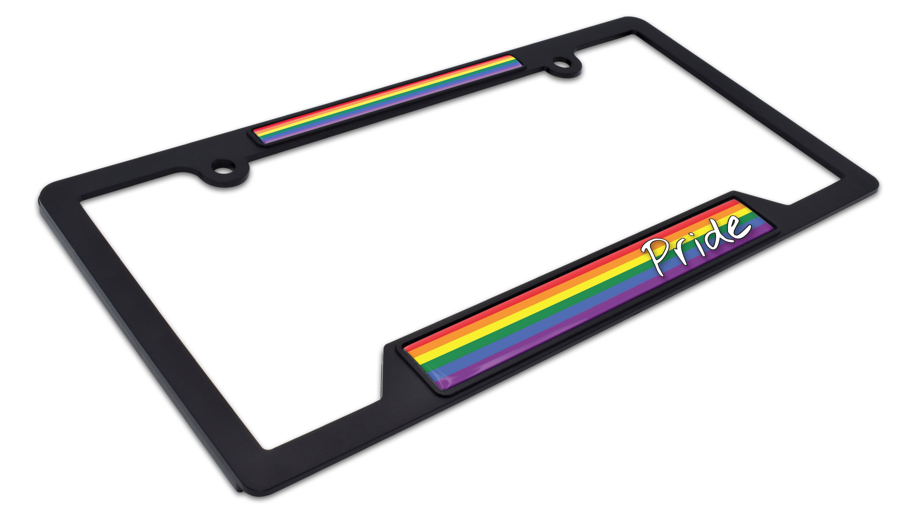 Rainbow Rides - Rainbow Pride Flag Automotive-Grade Black Plastic Open ...