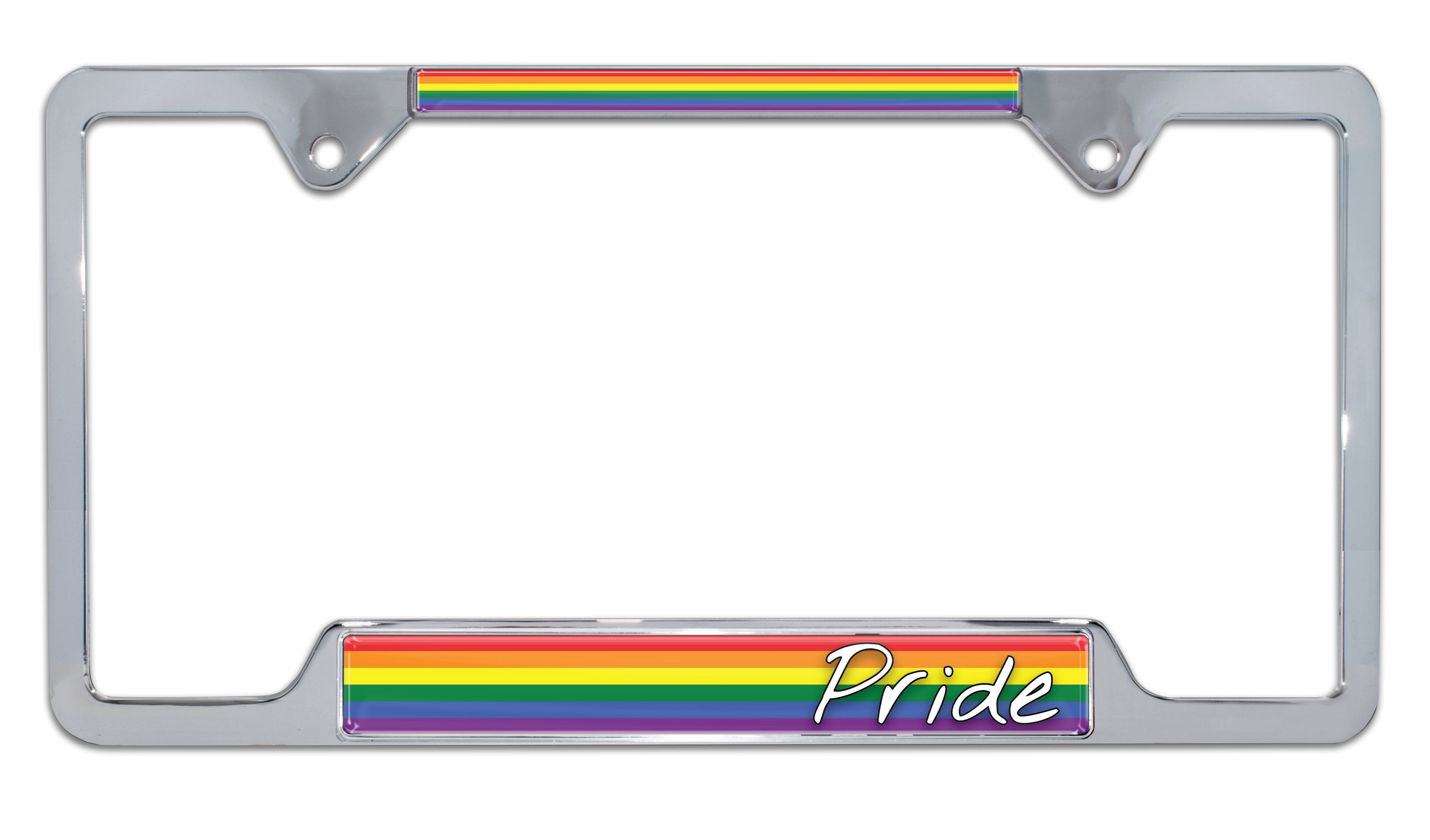 Rainbow Rides - Rainbow Pride Flag Chrome-Plated All-Metal Open Corner ...