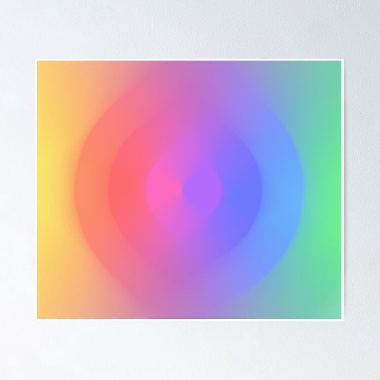 Rainbow Ripple Effect UNFRAMED Poster, 24x36 - Walmart.com