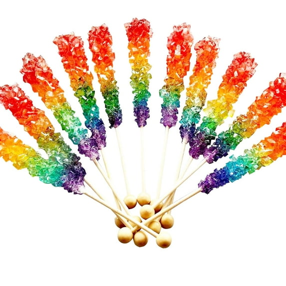 Rainbow Rock Candy - BCF26 Colorful Rock Candy Sticks Extra Large (12 ...