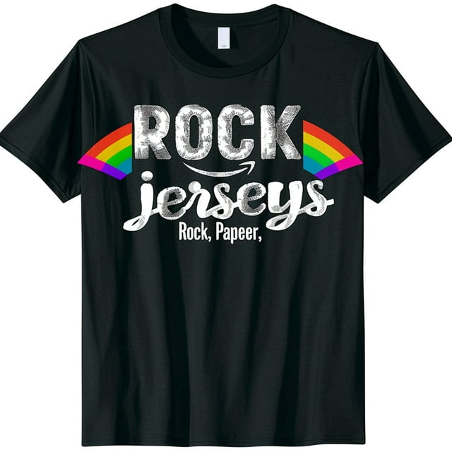 Rainbow Rock Paper Scissors Graphic Black T Shirt Robeys Style Design ...