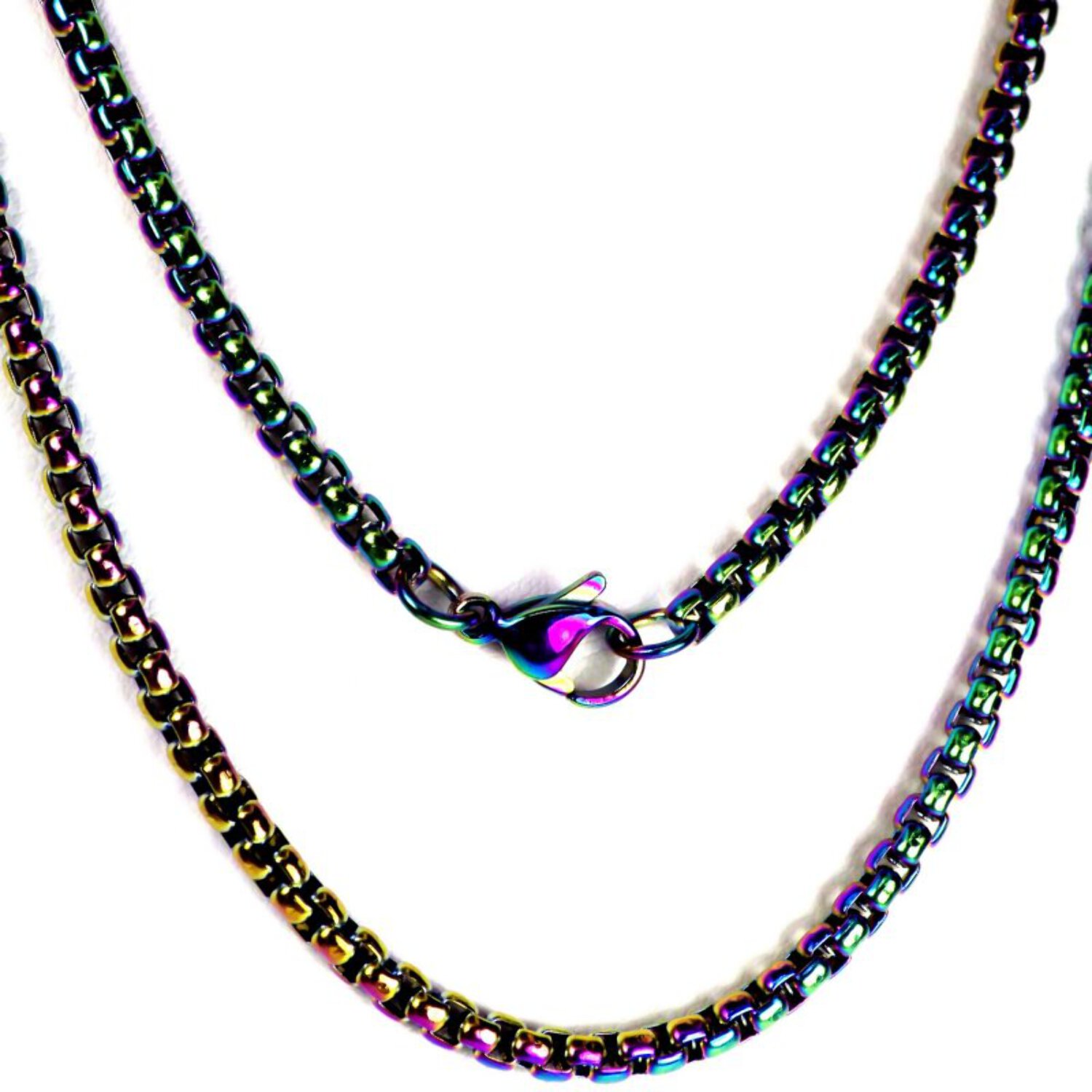 Rainbow Rolo Chain Surgical Stainless Steel 3mm Wide Genderless ...
