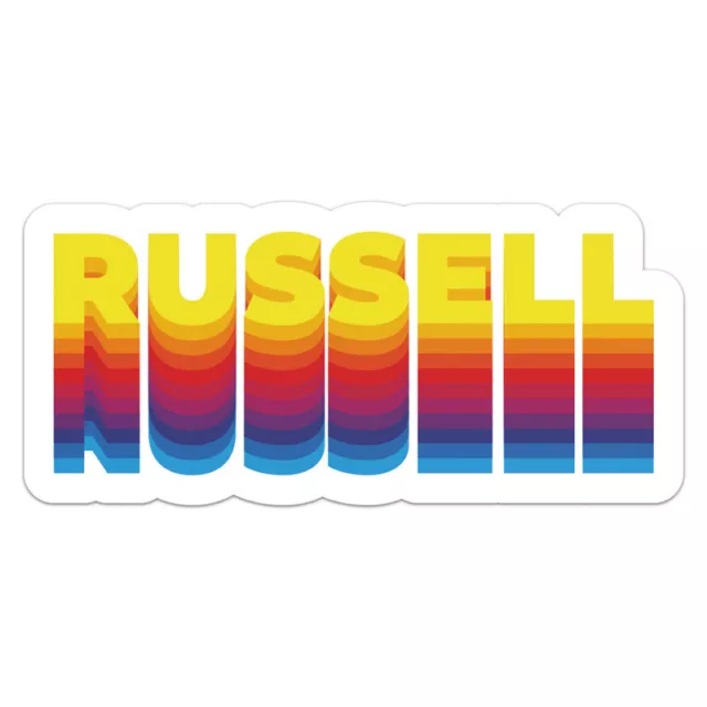 Rainbow Russell Name Sticker Phone Decal Water Bottle Stickers Car ...
