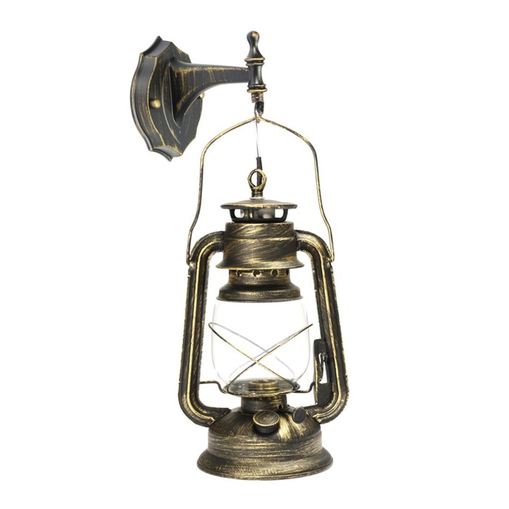 Rainbow Rustic Industrial Vintage E27 Retro Lantern Wall Lamp Sconce ...