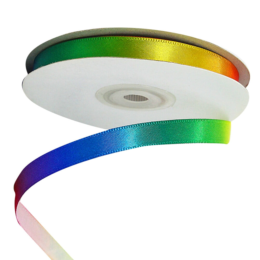 Rainbow Satin Ribbon Gift Wrapping Ribbon 1cm Chiffon Ribbon Organza ...