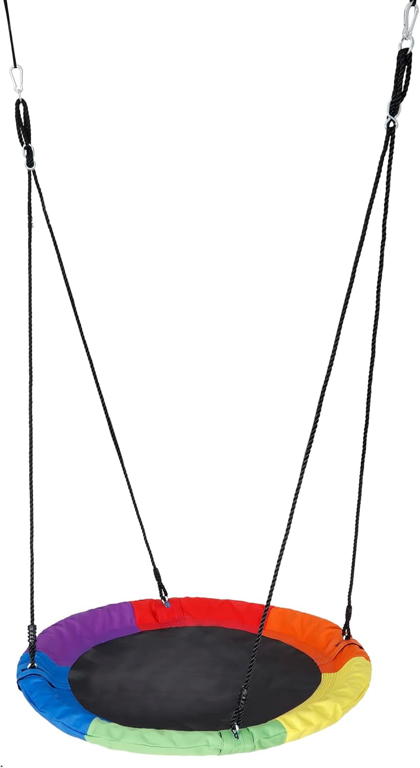 Rainbow Saucer Tree Swing Set 40" Waterproof Round Outdoor Nest Spinner ...