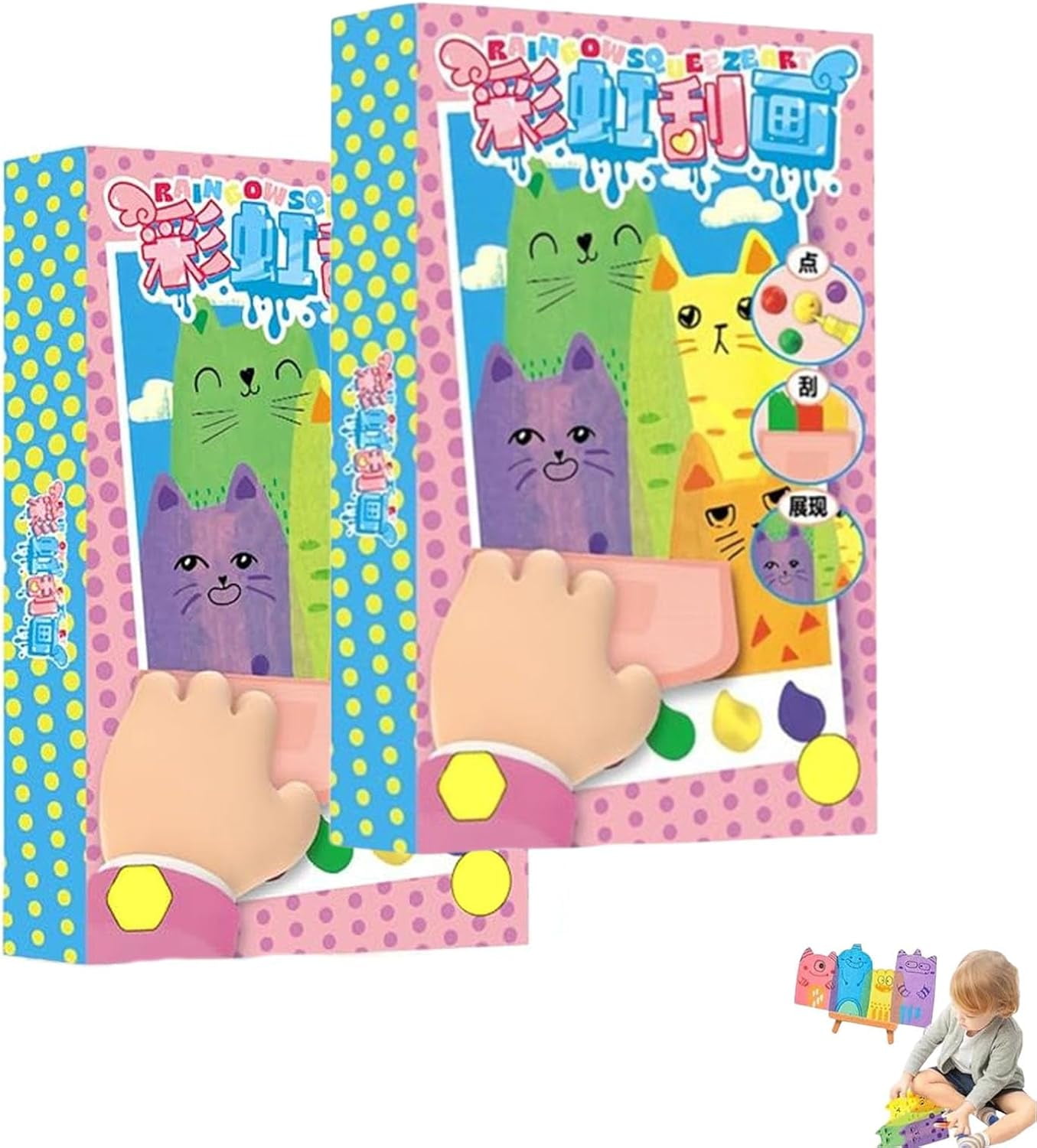 Rainbow Scratch Art Kit, 20pcs DIY Rainbow Scratch Art Markers Set, Dot Painting Paper Set ...