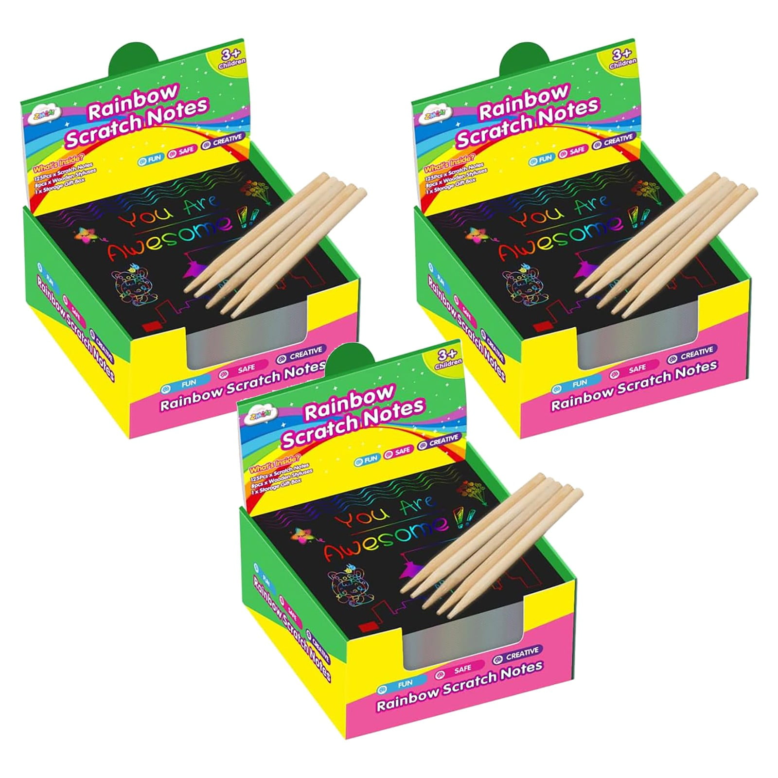 Rainbow Scratch Mini Art Notes 125 Scratch Paper Note Cards For Kids ...