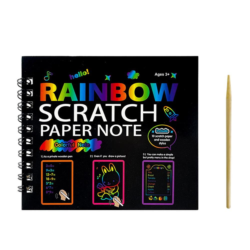 Rainbow Scratch Paper Scratch Art for Kids DIY Craft Drawing Crafts Kit ...