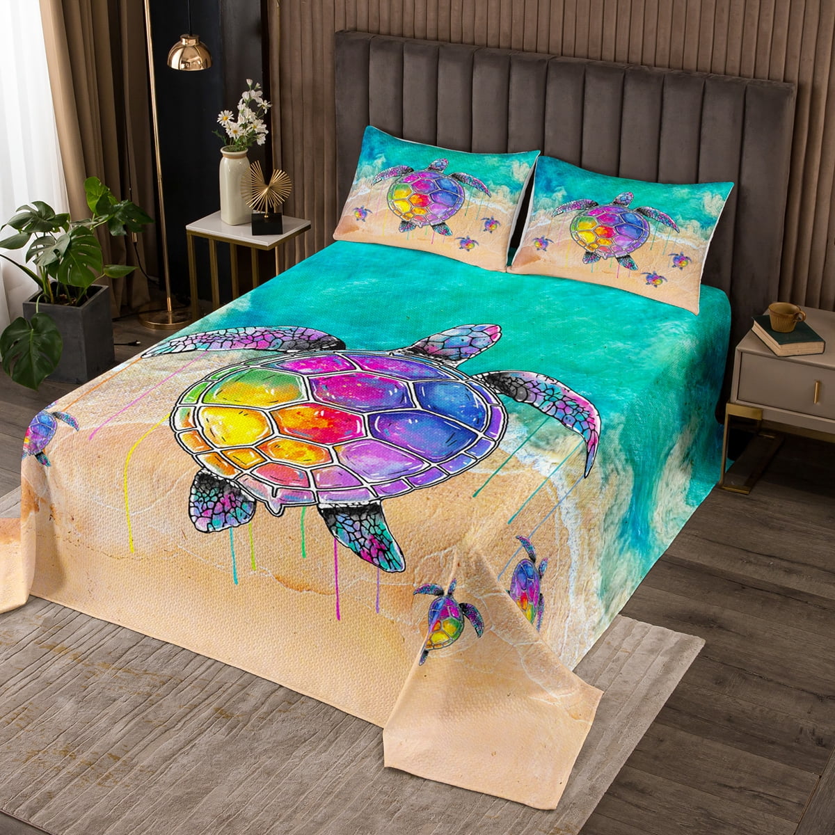 Kids Bedspread Set Sea Turtle Bedspread Set For Kids - Ocean Theme ...