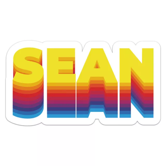 Rainbow Sean Name Sticker Phone Decal Water Bottle Stickers Car Decals ...