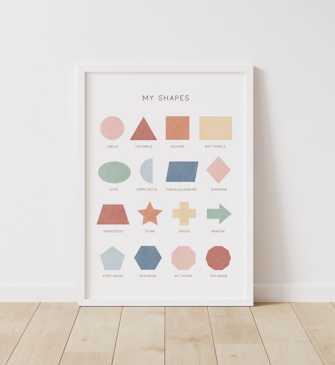Rainbow Shapes Postermontessori Nursery Educational Poster Homeschool ...