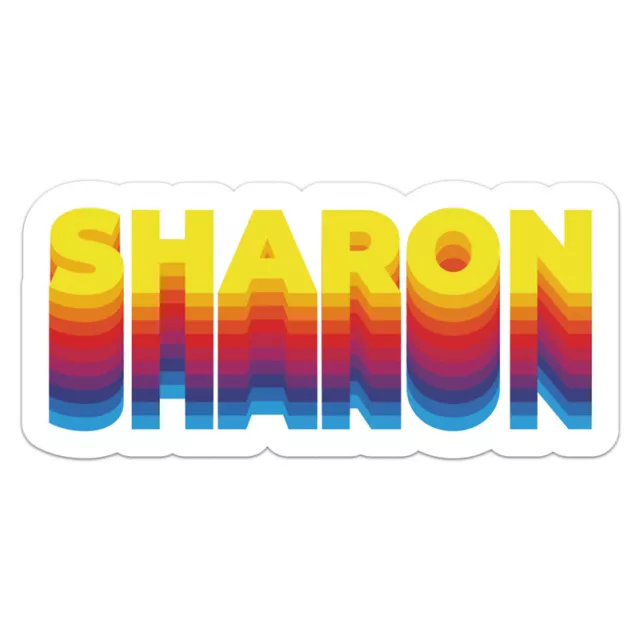 Rainbow Sharon Name Sticker Phone Decal Water Bottle Stickers Car ...