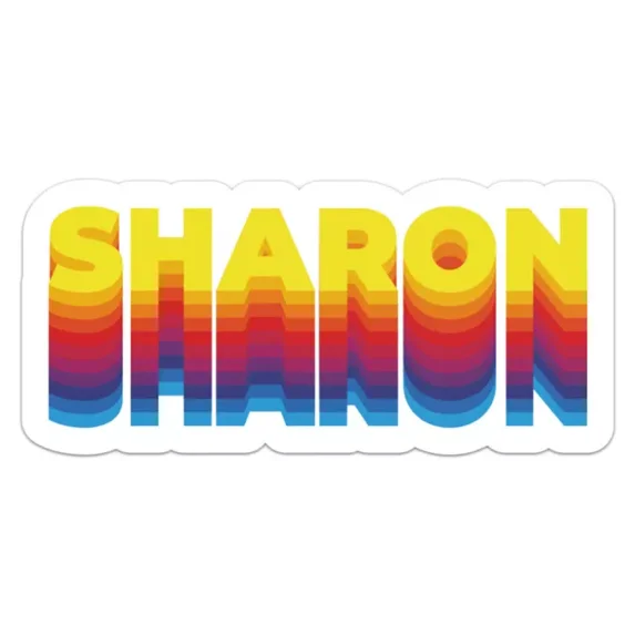 Rainbow Sharon Name Sticker Phone Decal Water Bottle Stickers Car ...