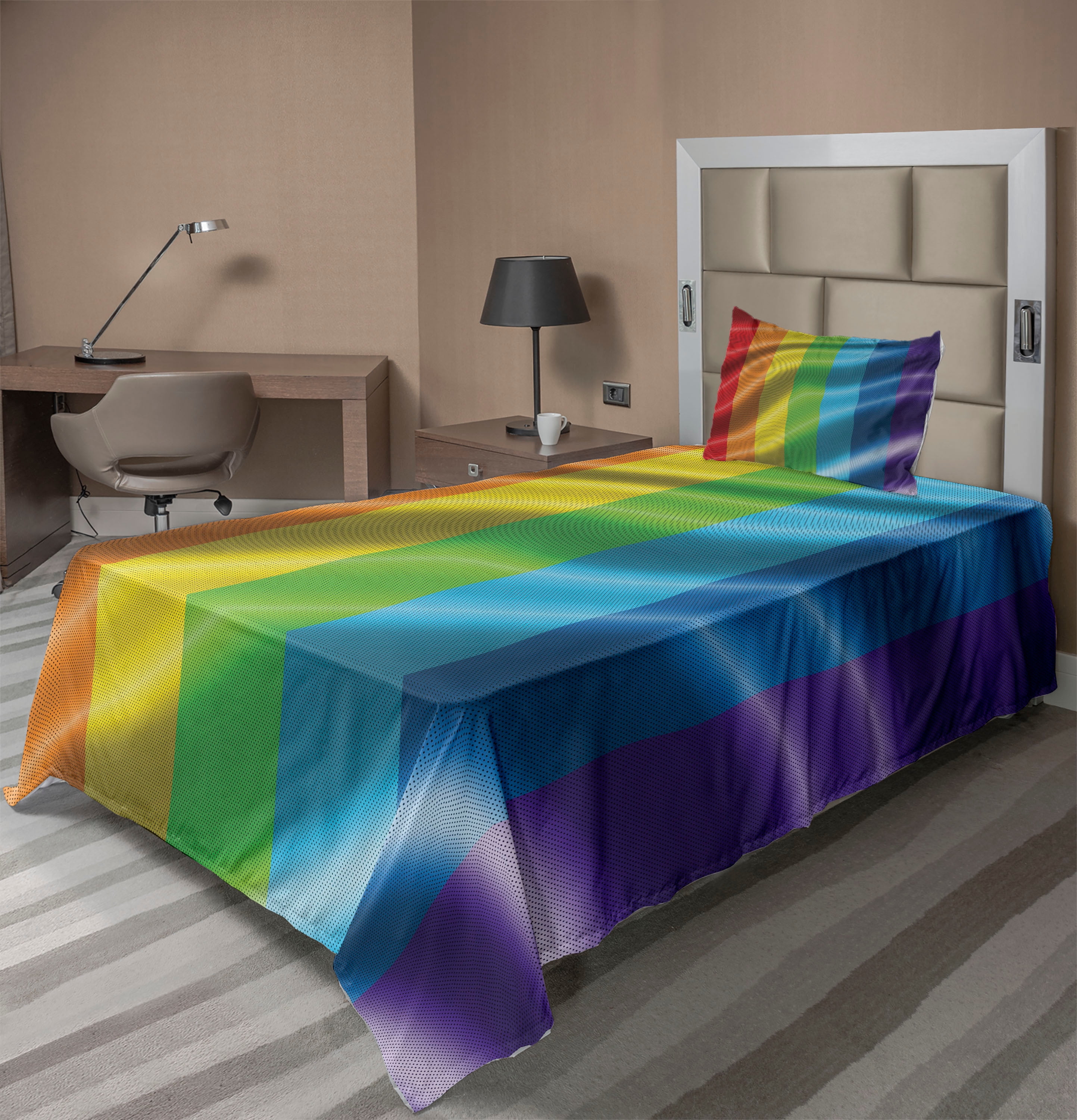 Rainbow Sheet Set, Pride Flag Inspired Design Vivid Colors Love Wins ...