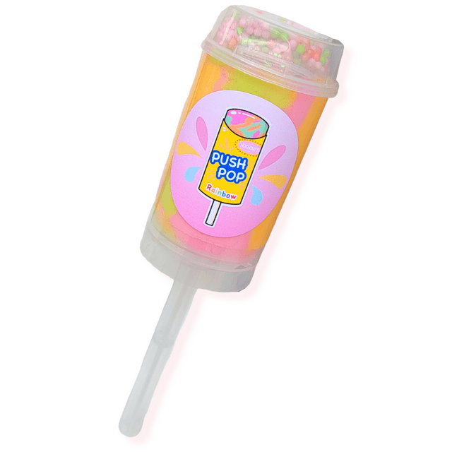 Rainbow Sherbet Push Pop 3oz Handmade Cloud Slime with Foam Beads and ...